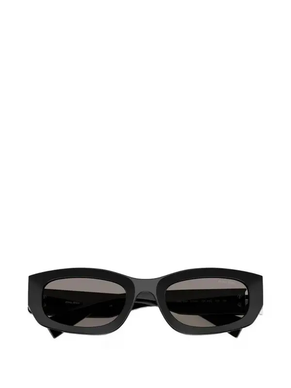 Miu Miu Logo Rectangle Sunglasses - Black