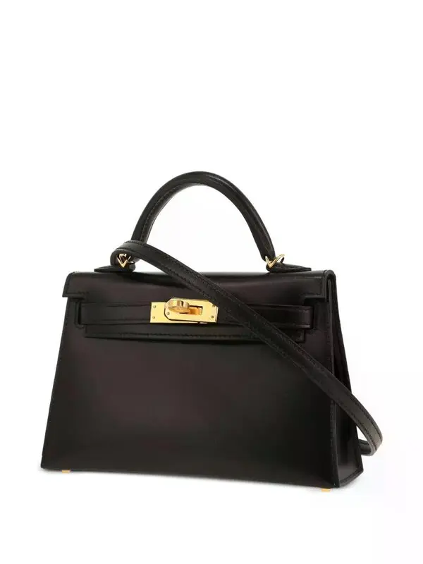 Hermès Kelly Two-way Leather Crossbody Bag - Black