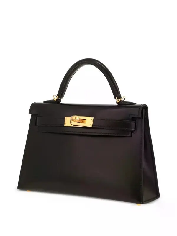 Hermès Kelly Two-way Leather Crossbody Bag - Black