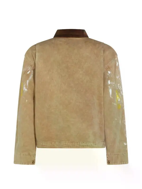 Moschino Paint-splash Corduroy Collar Jacket - Neutrals