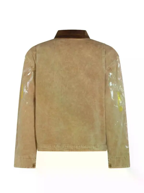 Moschino Paint-splash Corduroy Collar Jacket - Neutrals