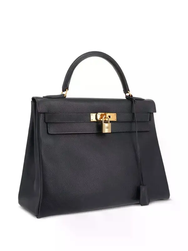 Hermès 1997 Gilt Leather Handbag - Blue