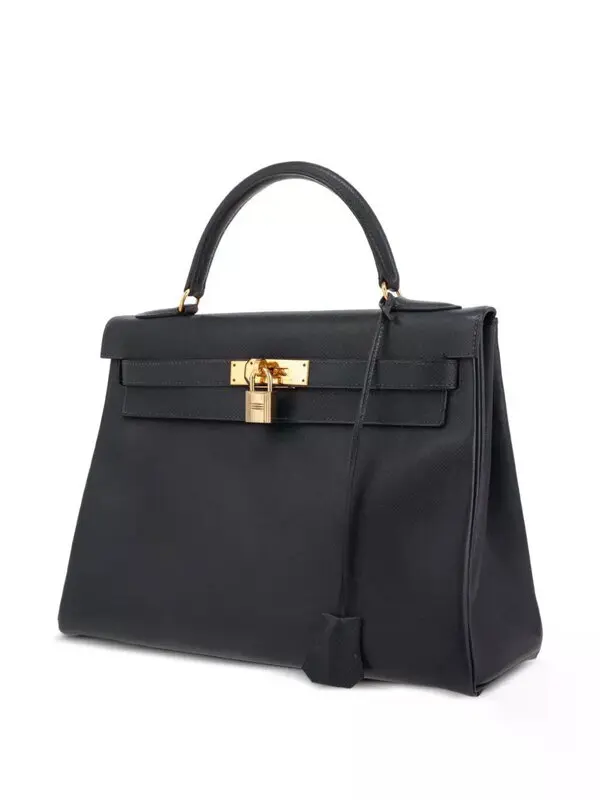 Hermès 1997 Gilt Leather Handbag - Blue
