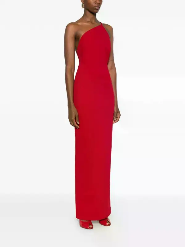 Solace London Alexandra One-shoulder Maxi Dress - Red