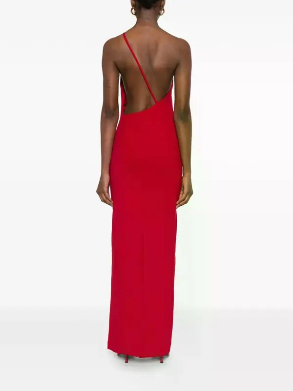 Solace London Alexandra One-shoulder Maxi Dress - Red