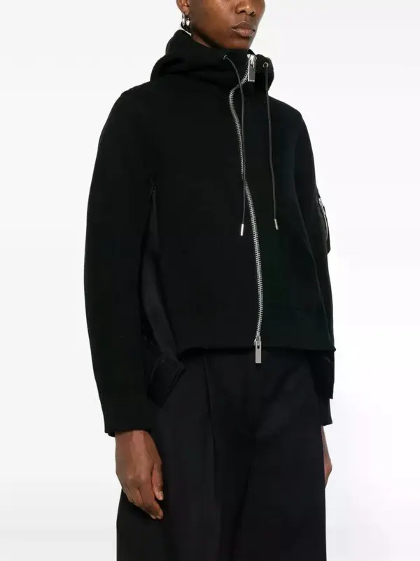 Sacai Hooded Zip-up Jacket With Sleeve Pocket