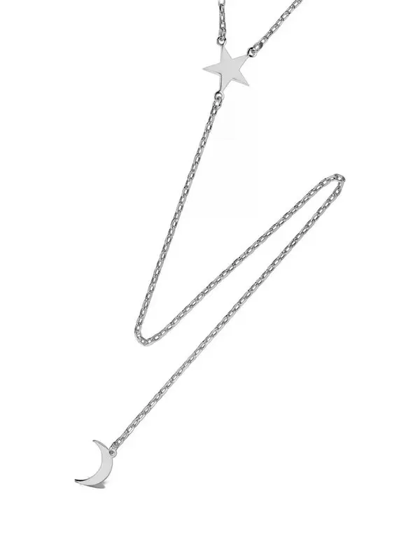 OBSIDIAN Star And Moon Pendant Necklace