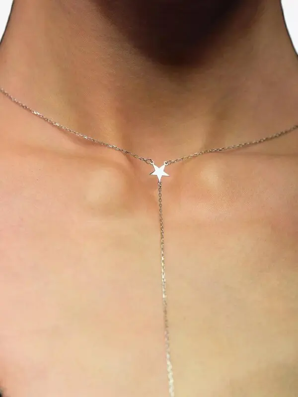 OBSIDIAN Star And Moon Pendant Necklace