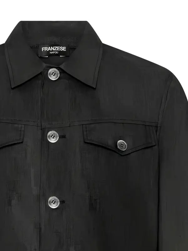 FRANZESE COLLECTION Button Flap-pocket Linen Jacket
