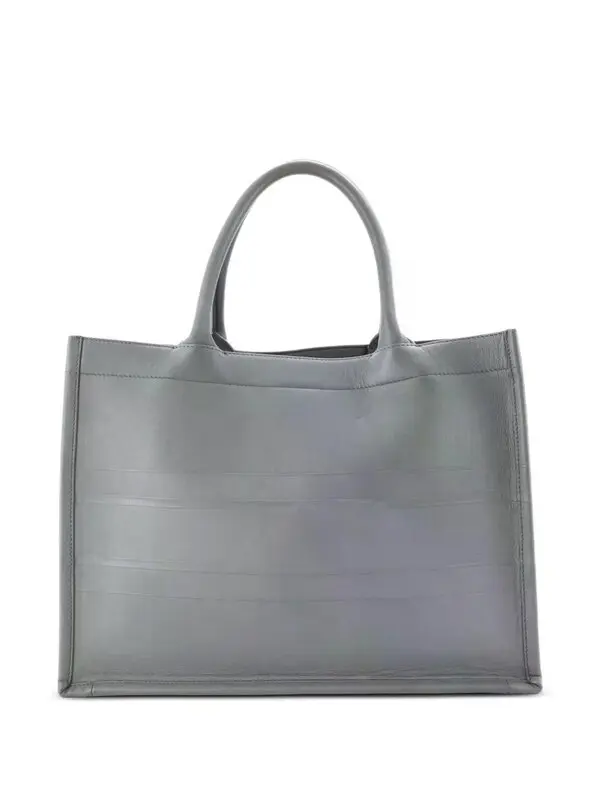Dior Embossed Leather Medium Tote Bag - Grey