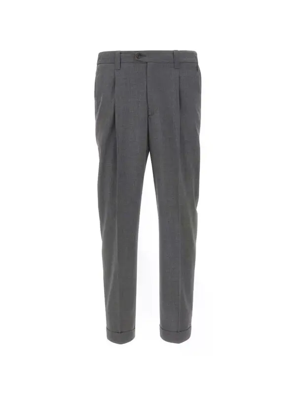 DEVORE INCIPIT Pleated Cuffed Wool Trousers