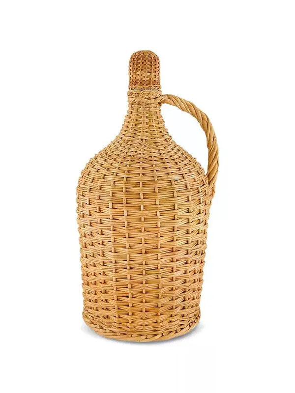 HOUSE OF CAPRICORN Large Wicker Glass Flask - Brown
