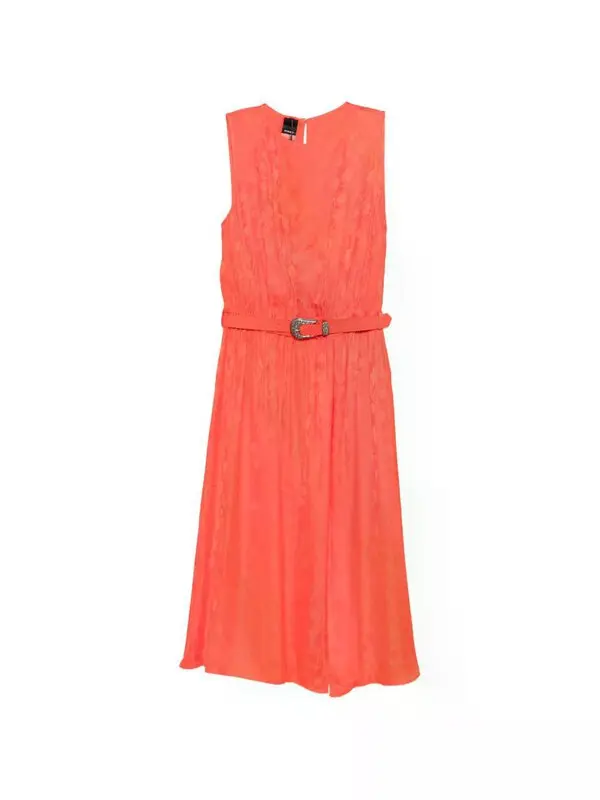 Pinko Caserta Belted Midi Dress - Orange