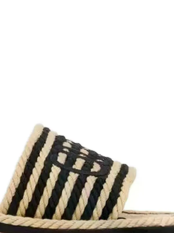 Chloé Striped Logo-embroidered Sandals