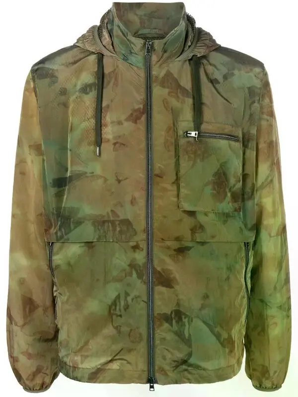 Herno Camouflage-pattern Hooded Bomber Jacket