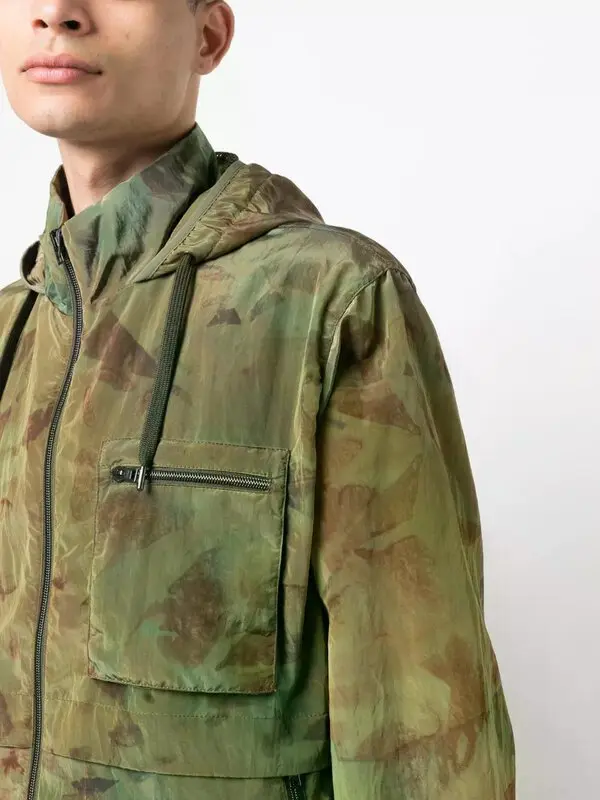 Herno Camouflage-pattern Hooded Bomber Jacket