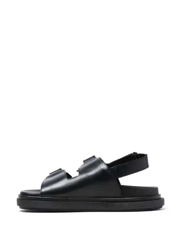 ALOHAS Harper Leather Flat Sandals - Black