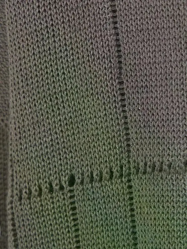 Y’s Buttoned Plaid Knit Cardigan