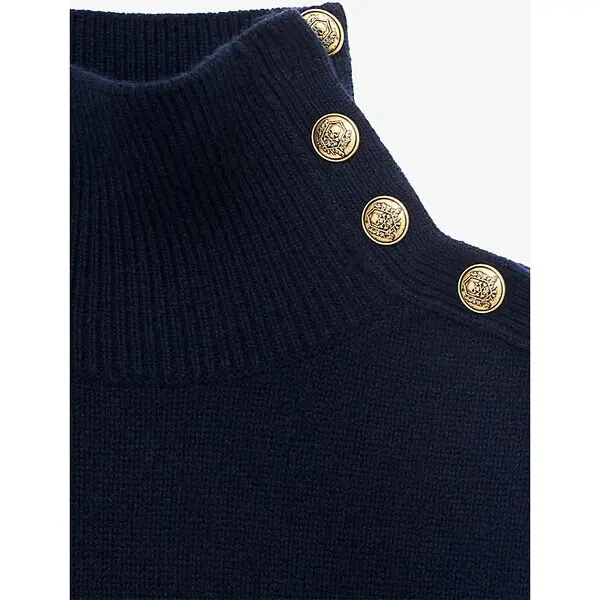 The Kooples Button-neck Long-sleeve Wool Jumper