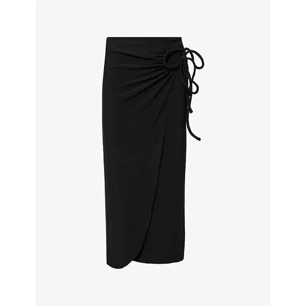 Max Mara Afoso Wrap Jersey Sarong - Black
