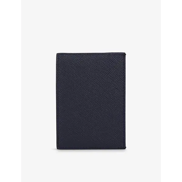 Smythson Panama Leather Card Holder - Navy