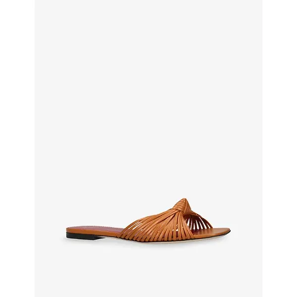 Valentino Garavani Leather Knot Detail Slides