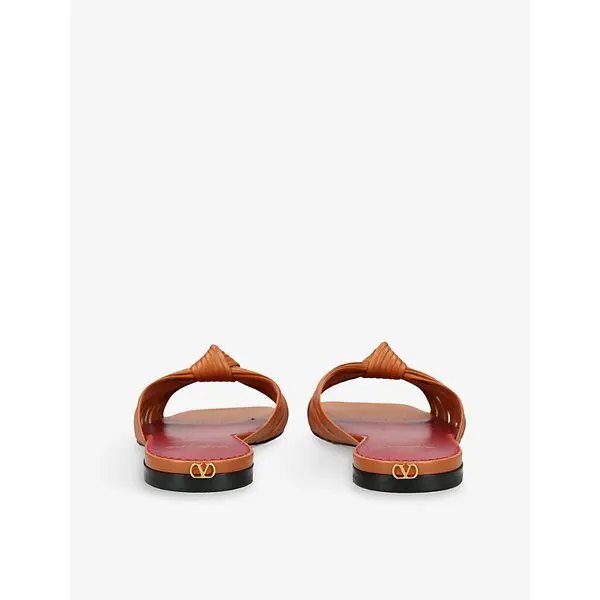 Valentino Garavani Leather Knot Detail Slides