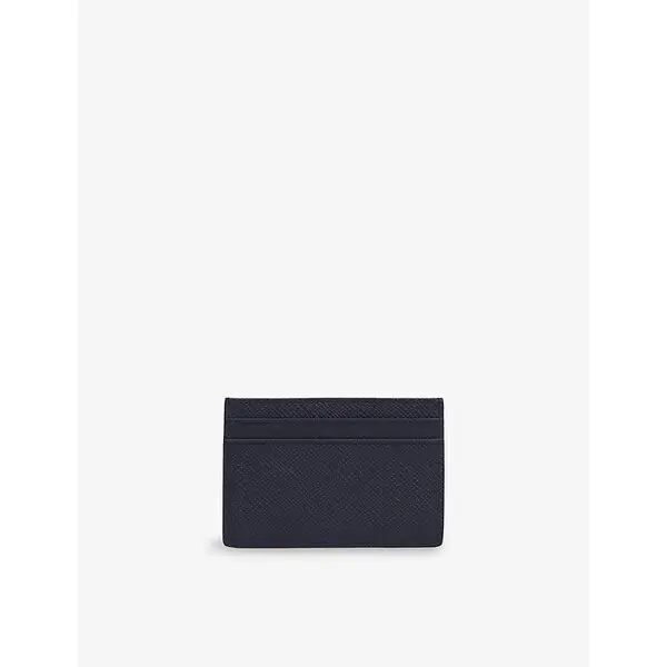 Smythson Panama Leather Card Holder - Navy