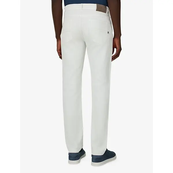Boggi Milano Garment-dyed Straight-leg Stretch Denim-blend Jeans
