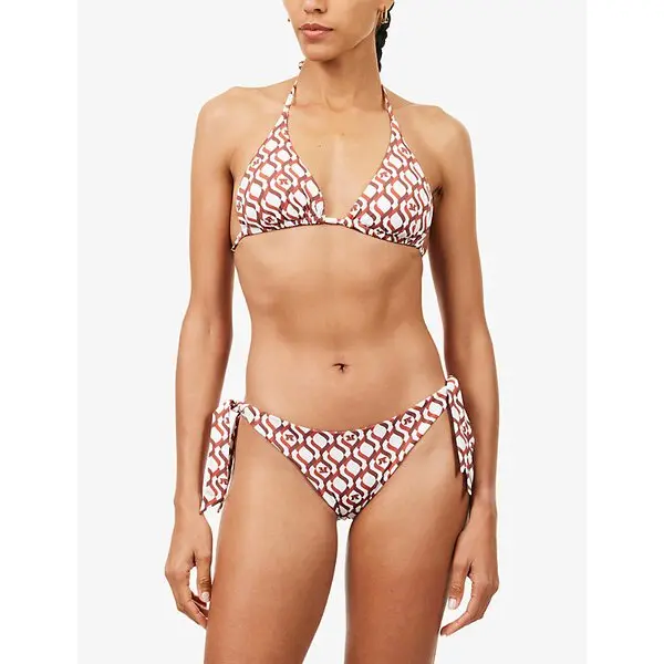 Max Mara Printed Triangle Bikini Top