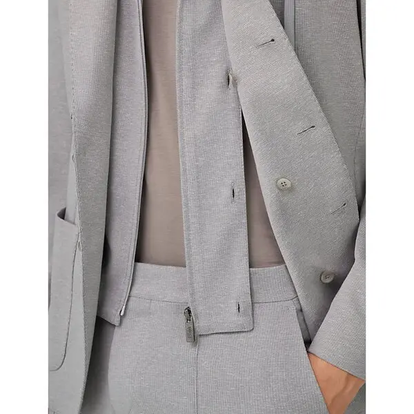 Boggi Milano Stretch-jersey Blazer With Removable Hood