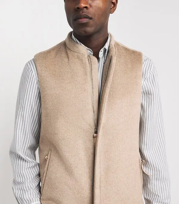 ALAN SCOTT Cashmere-blend Zibeline Gilet