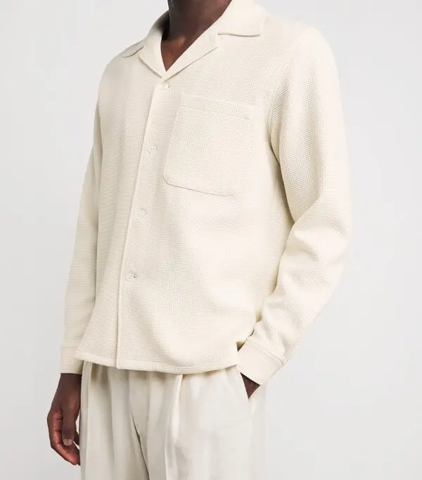 Sandro Textured Long-sleeve Shirt - Beige