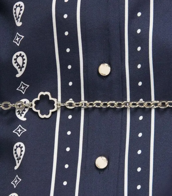 Maje Printed Paisley Belted Shirt