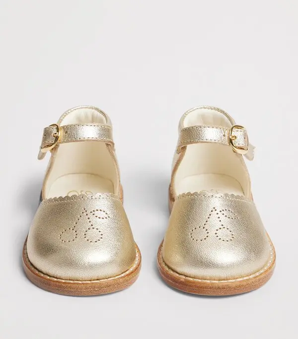 Bonpoint Leather Mary Jane Sandals With Buckle Fastening