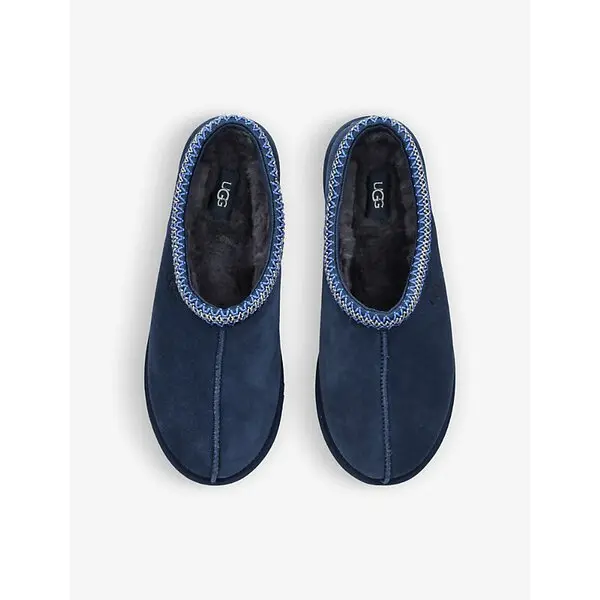UGG Tasman Contrast-stitch Suede And Shearling Slippers - Navy