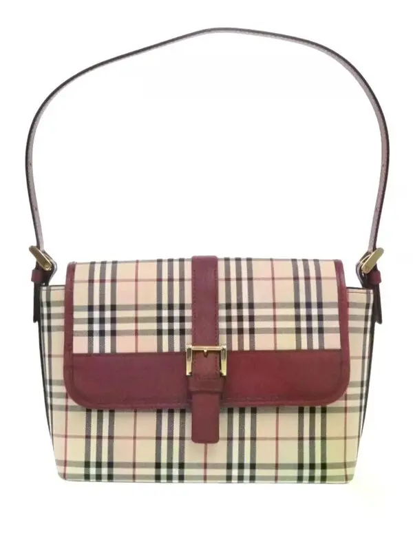Burberry House Check Canvas Flap Shoulder Bag