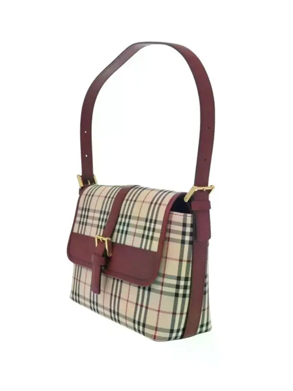 Burberry House Check Canvas Flap Shoulder Bag