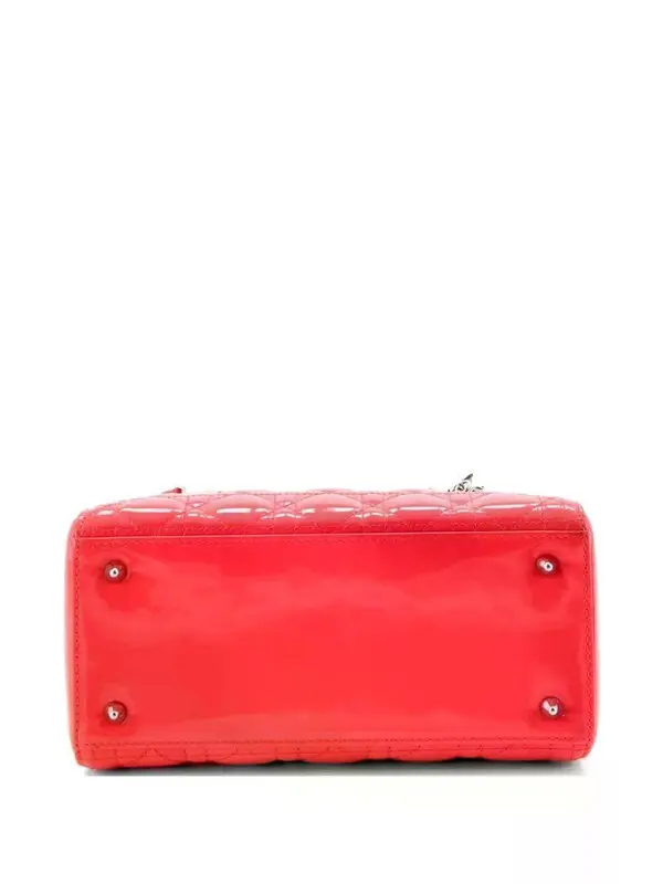 Dior Lady Cannage Quilt Patent Satchel - Pink