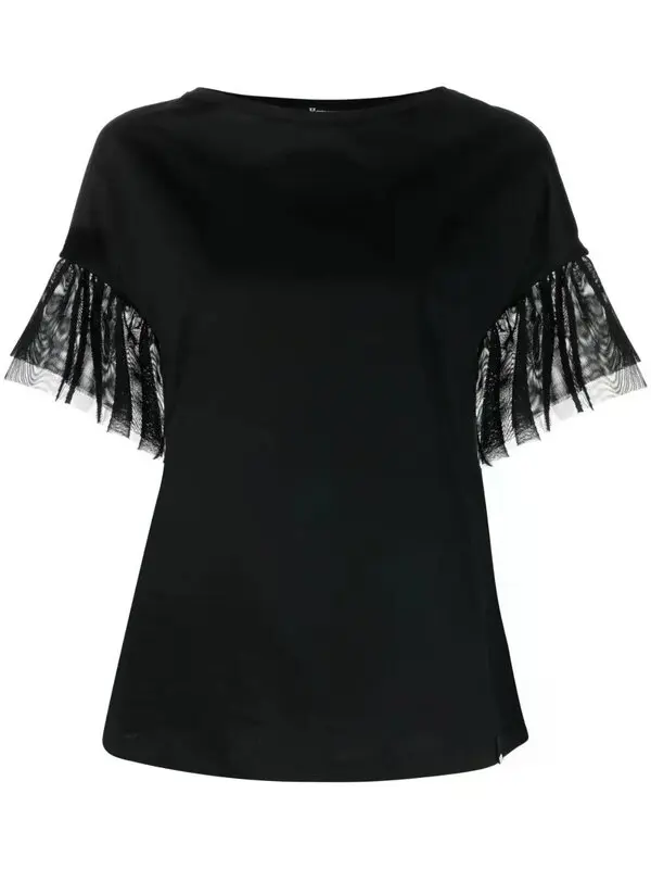 Herno Tulle-inset Cotton T-shirt