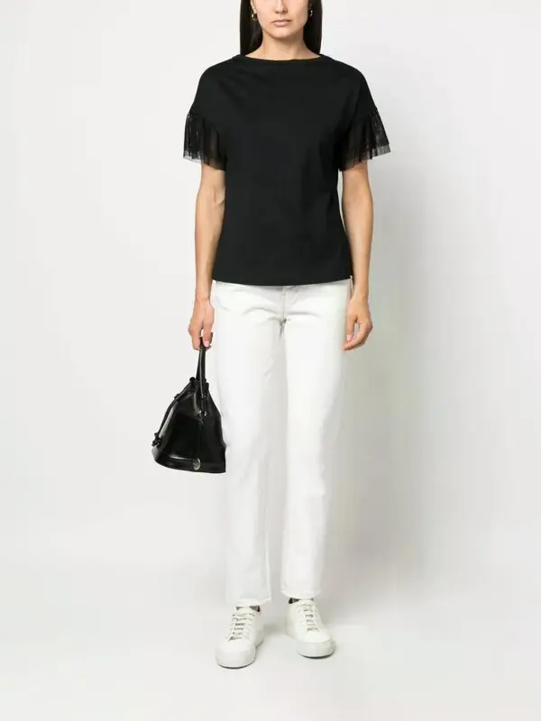 Herno Tulle-inset Cotton T-shirt