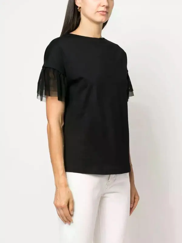 Herno Tulle-inset Cotton T-shirt