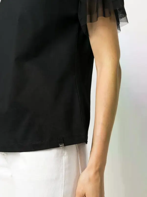 Herno Tulle-inset Cotton T-shirt