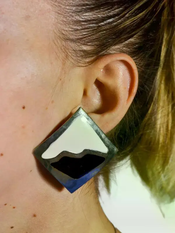 Thierry Mugler Square Clip-on Earrings - Silver