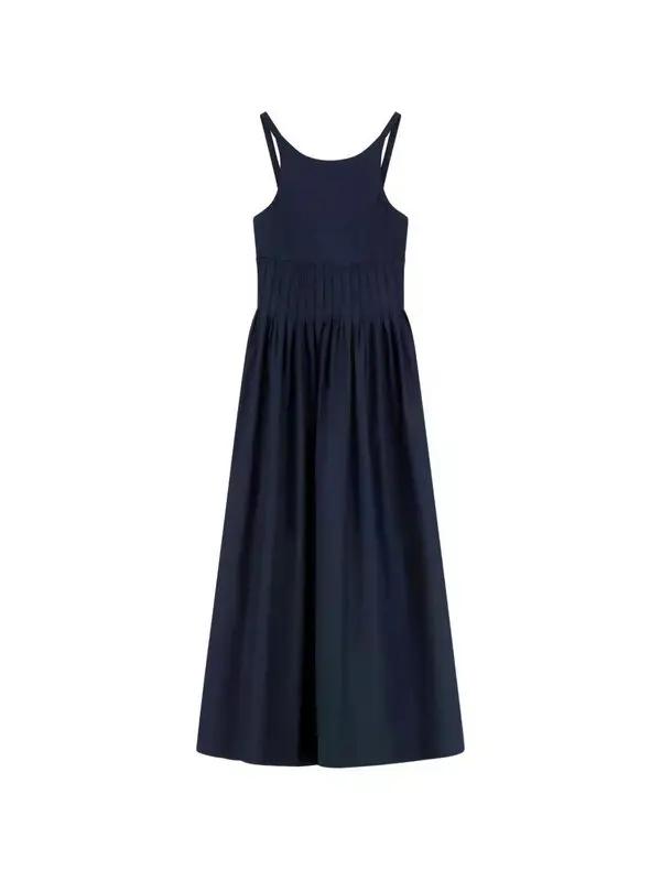 Emporio Armani Pleated A-line Maxi Dress - Blue