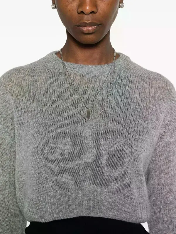 Balenciaga Cropped Round Neck Long Sleeve Sweater