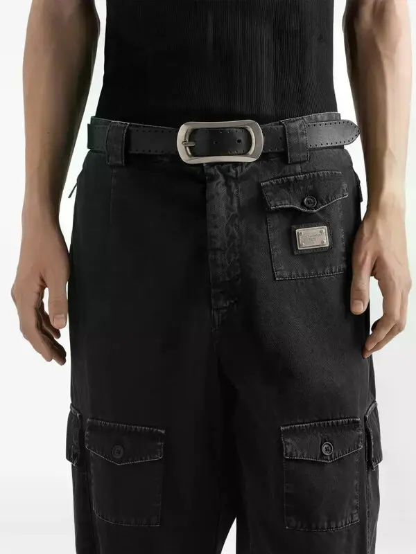 Dolce & Gabbana Leather Belt With Buckle - Black