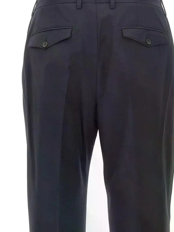 DEVORE INCIPIT Pleated Flap Wool Trousers - Blue