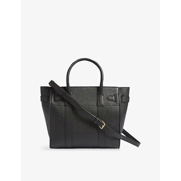 Mulberry Zipped Bayswater Mini Grained-leather Tote Bag - Black