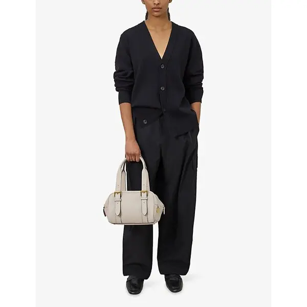 Mulberry Small Leather Boston Grab Bag - Chalk